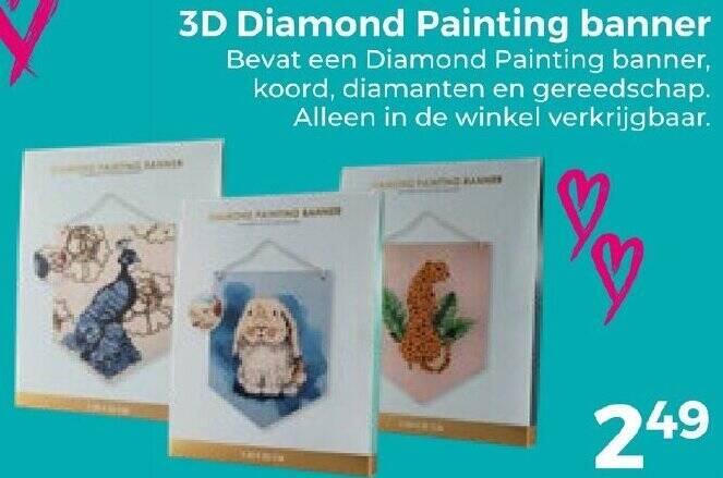 3D Diamond Painting banner aanbieding bij Trekpleister