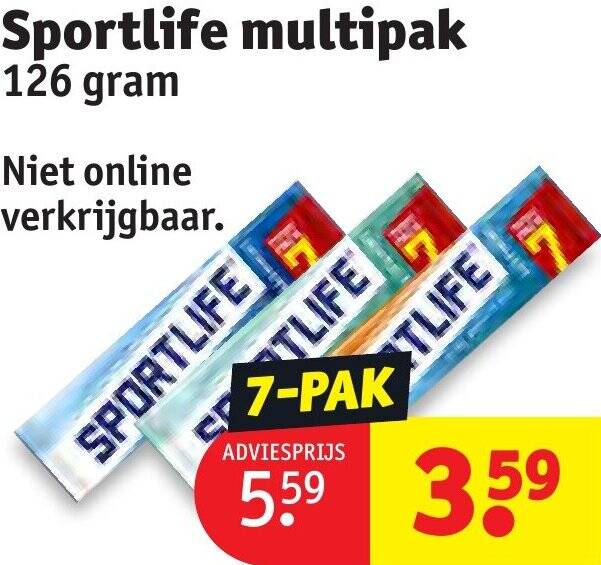 Sportlife multipak 126 gram aanbieding bij Kruidvat