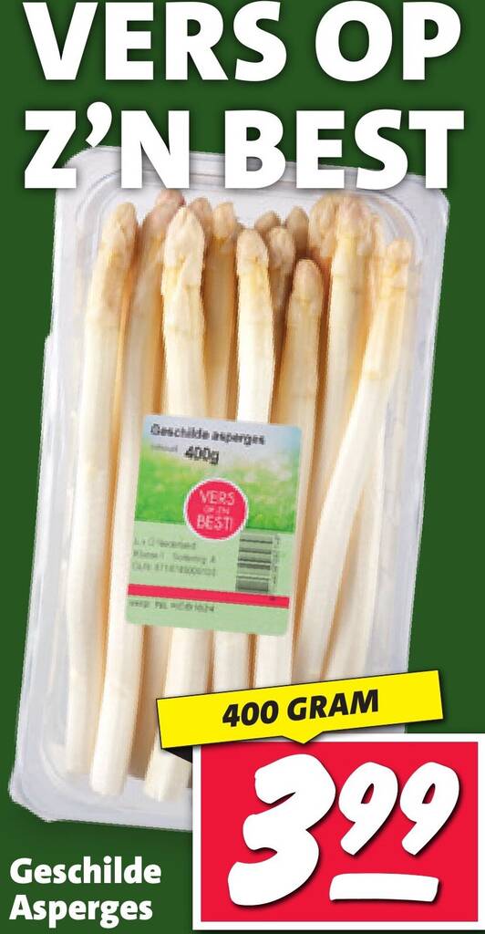 Geschilde Asperges 400 GRAM aanbieding bij Nettorama