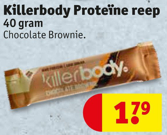 Killerbody Proteïne reep aanbieding bij Kruidvat