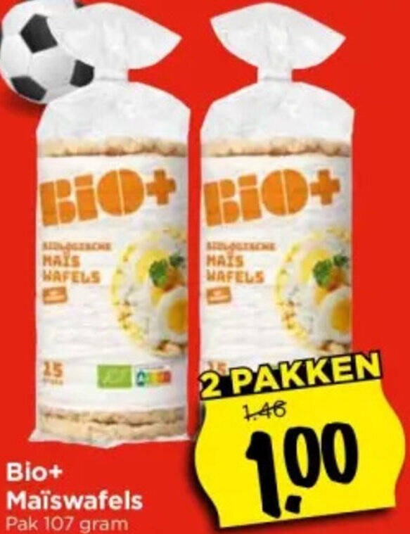 Bio+ Maïswafels 107g aanbieding bij Vomar Voordeelmarkt