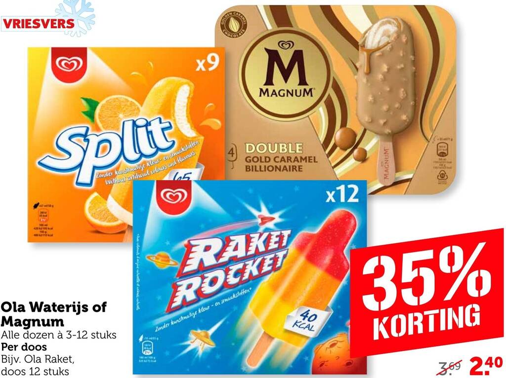 Ola Waterijs of Magnum aanbieding bij Coop