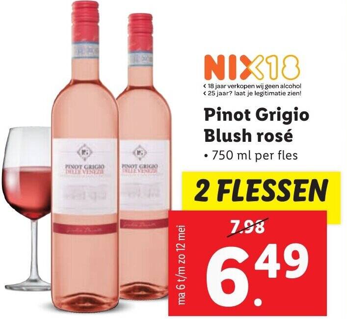 Pinot grigio blush rose aanbieding bij Lidl