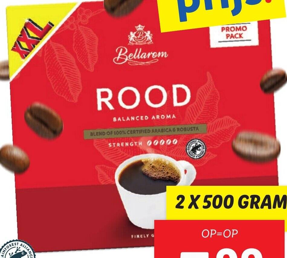 Bellarom koffie rood 2 x 500 gram aanbieding bij Lidl