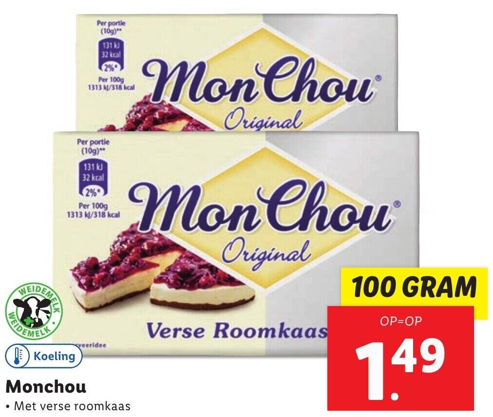Monchou 100 gram aanbieding bij Lidl