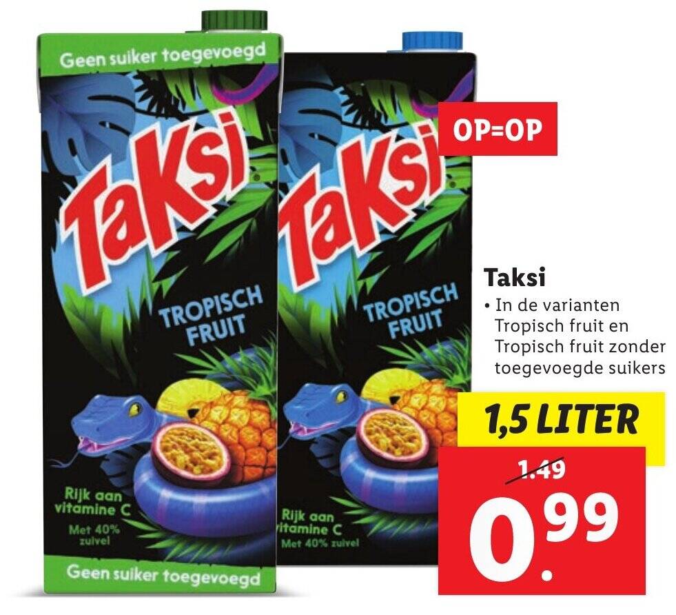Taksi 1,5 liter 1.5 liter aanbieding bij Lidl