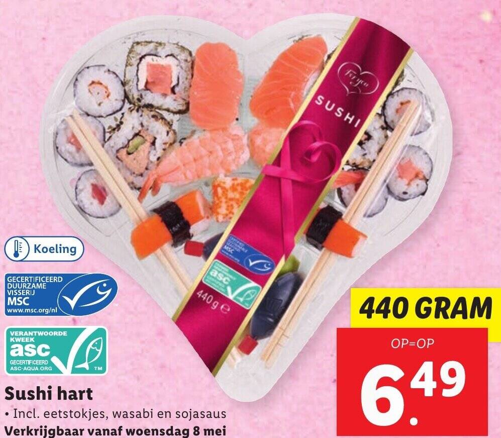 Sushi hart 440 gram aanbieding bij Lidl