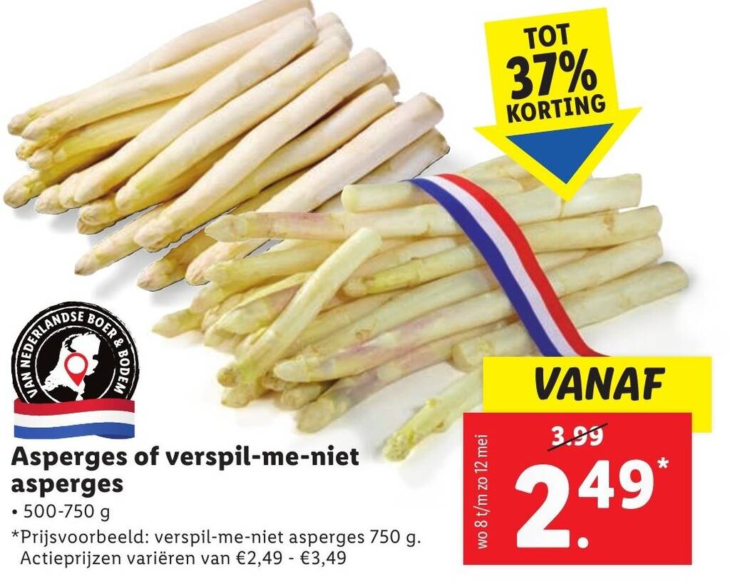 Asperges of verspil me niet asperges 500 - 750g 500-750g aanbieding bij ...