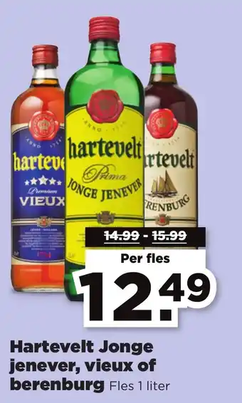 Hartevelt Jonge jenever, vieux of berenburg 1 liter aanbieding bij PLUS