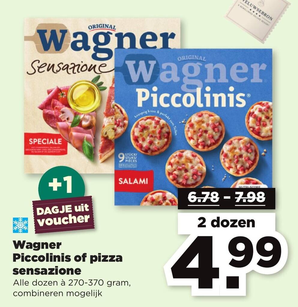 Wagner Piccolinis of pizza sensazione aanbieding bij PLUS