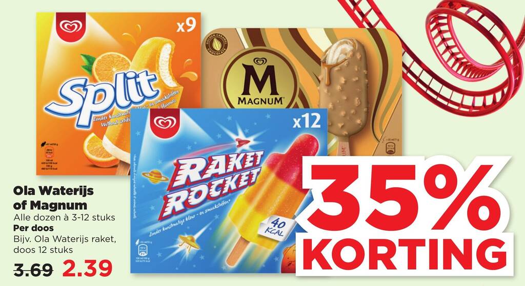 Ola Waterijs of Magnum aanbieding bij PLUS