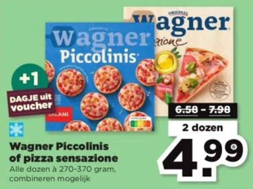 Wagner Piccolinis of pizza sensazione aanbieding bij PLUS
