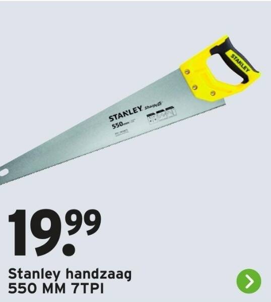Stanley handzaag 550 MM 7TPI aanbieding bij GAMMA