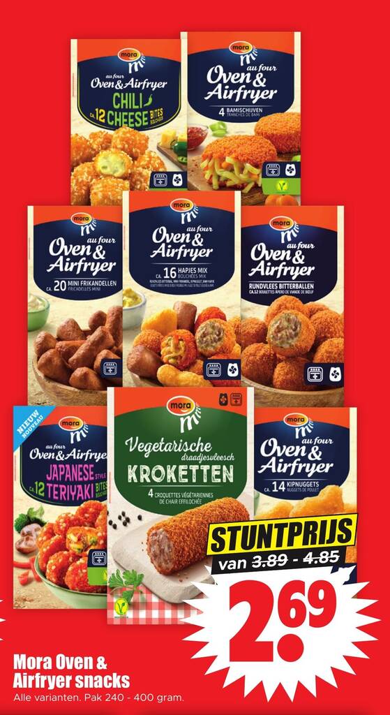 Mora Oven and Airfryer snacks aanbieding bij Dirk