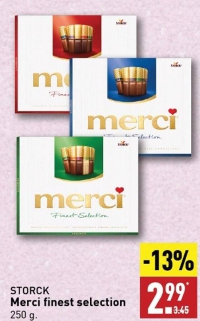 STORCK Merci finest selection 250g aanbieding bij ALDI
