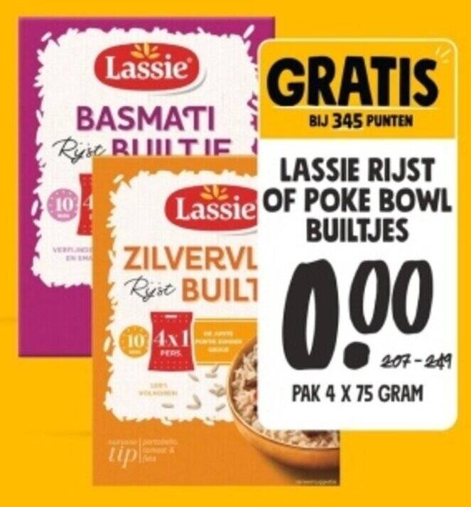 LASSIE RIJST OF POKE BOWL BUILTJES GRATIS BIJ 345 PUNTEN aanbieding bij ...