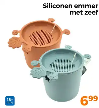 Siliconen emmer met zeef aanbieding bij Trekpleister