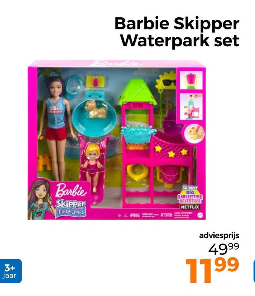 Barbie Skipper Waterpark set aanbieding bij Trekpleister