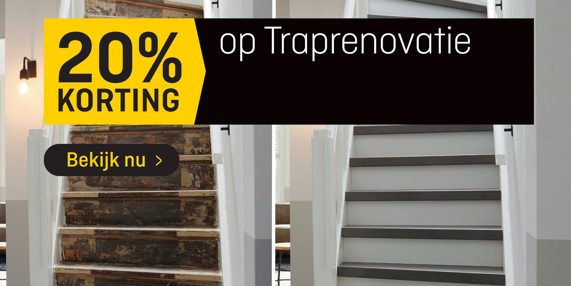 20% korting op traprenovatie aanbieding bij Hubo