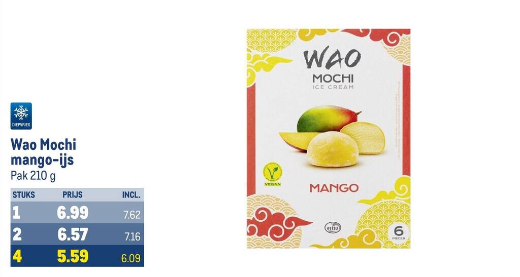 Wao Mochi mango-ijs aanbieding bij Makro