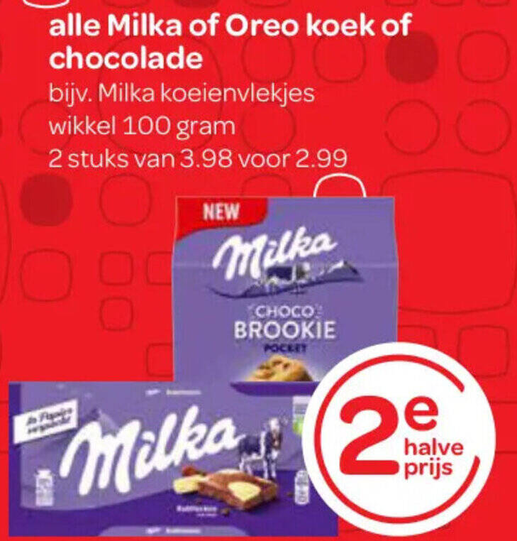 Alle milka of oreo koek of chocolade aanbieding bij Spar