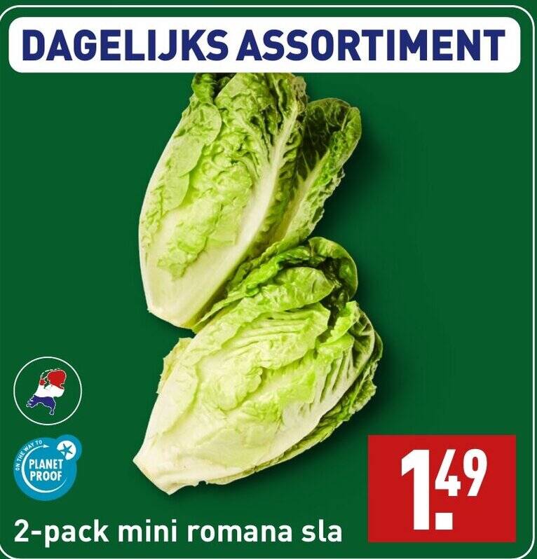 2-pack mini romana sla aanbieding bij ALDI