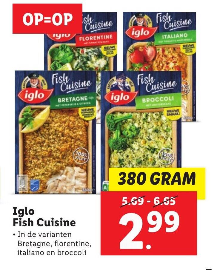 Iglo Fish Cuisine 380 GRAM aanbieding bij Lidl