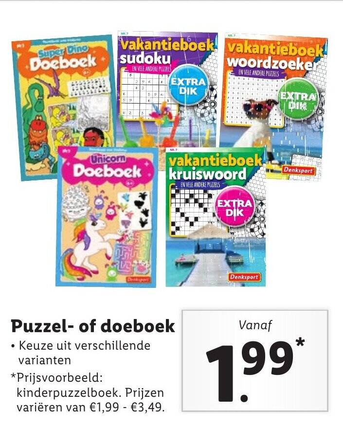 Puzzel of doeboek aanbieding bij Lidl