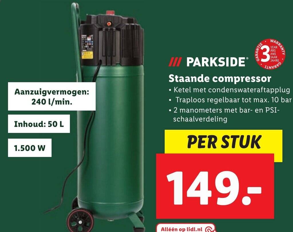 PARKSIDE Staande compressor aanbieding bij Lidl