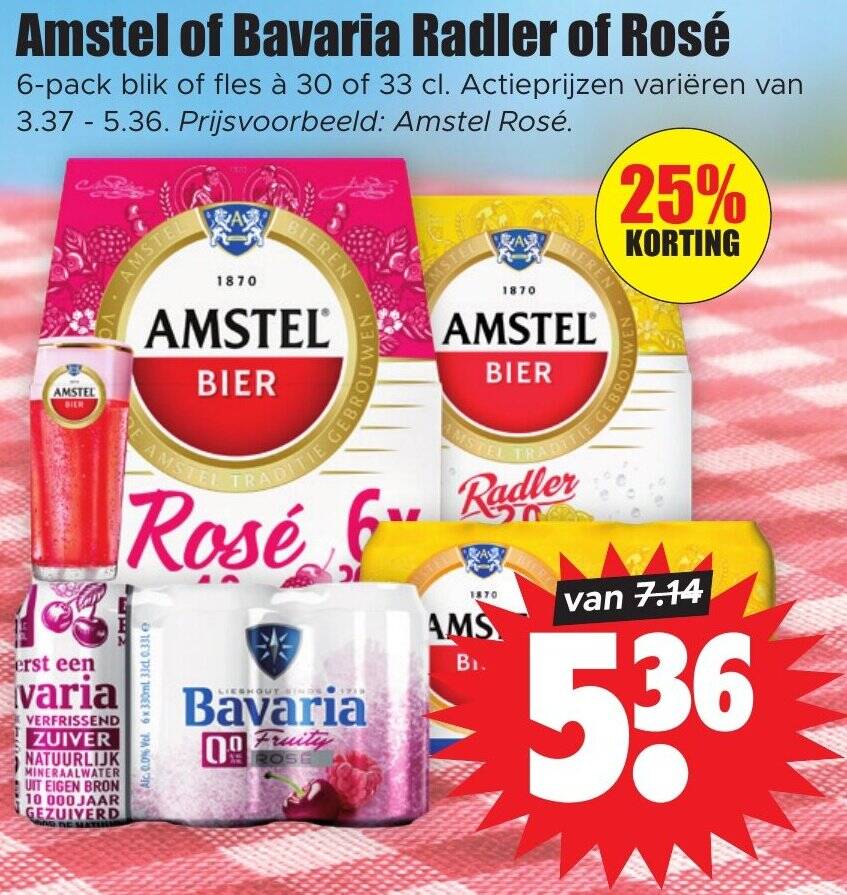 Amstel of bavaria radler of rose aanbieding bij Dirk
