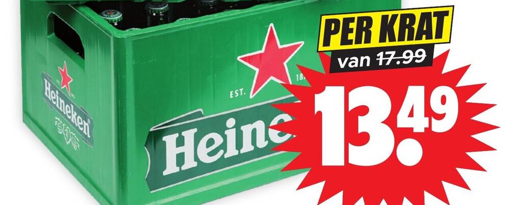 Heineken bier per krat aanbieding bij Dirk