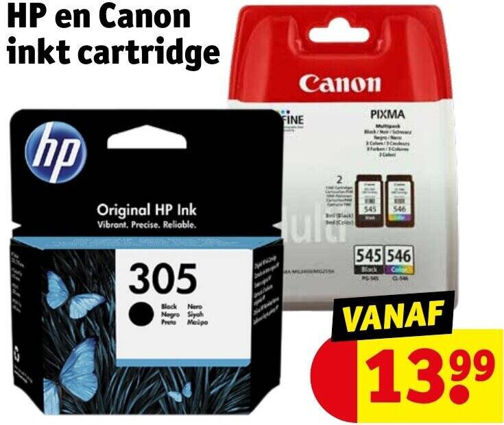 HP en Canon inkt cartridge aanbieding bij Kruidvat