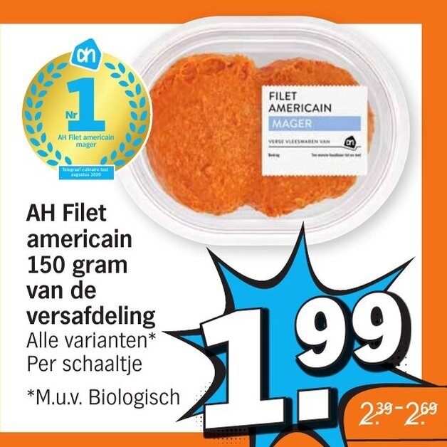 AH Filet Americain 150g aanbieding bij Albert Heijn