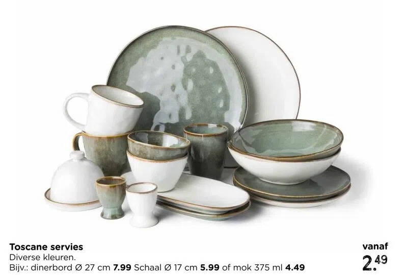 Toscane servies Diverse kleuren. aanbieding bij Xenos