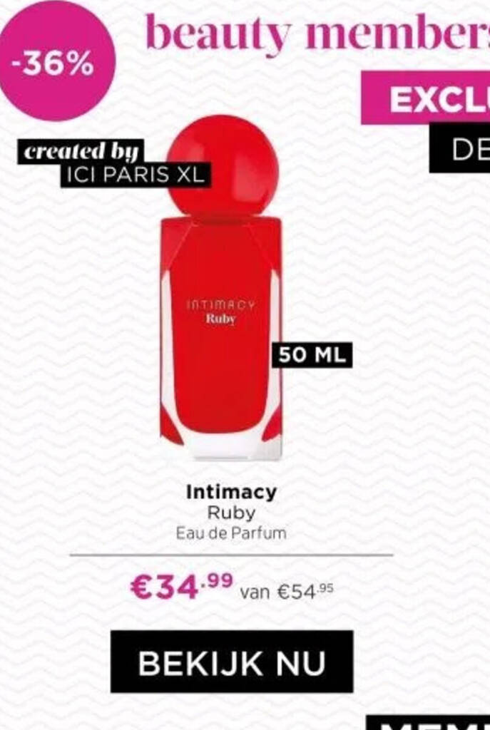Intimacy Ruby Eau de Parfum 50ml aanbieding bij ICI Paris XL