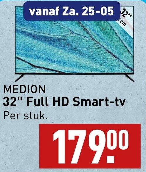 Medion 32 full hd smart tv per stuk aanbieding bij ALDI