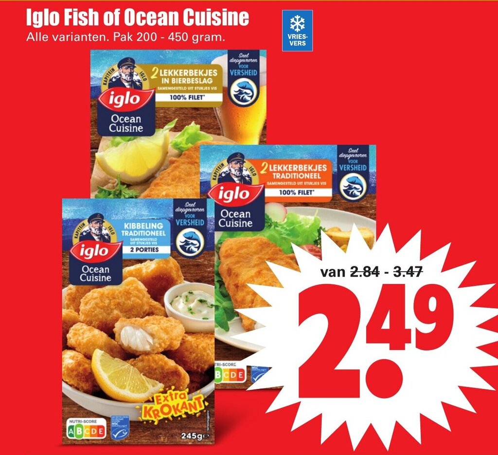 Iglo Fish of Ocean Cuisine 200-450g aanbieding bij Dirk
