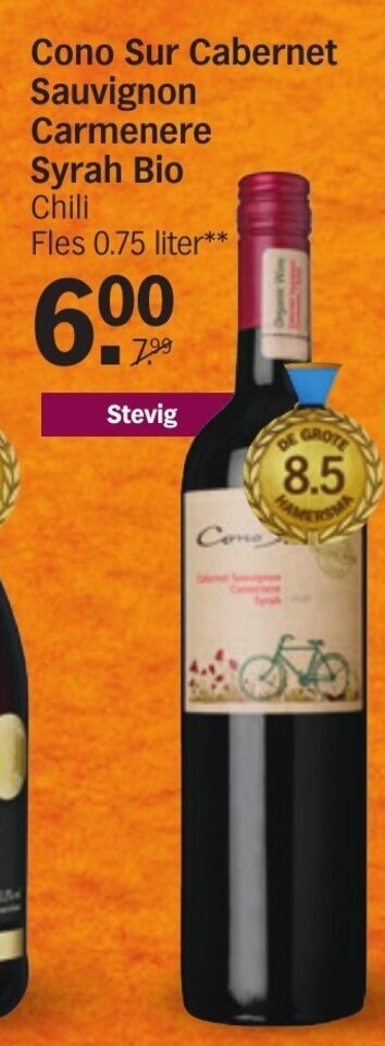 Cono Sur Cabernet Sauvignon Carmenere Syrah Bio 750ml aanbieding bij ...