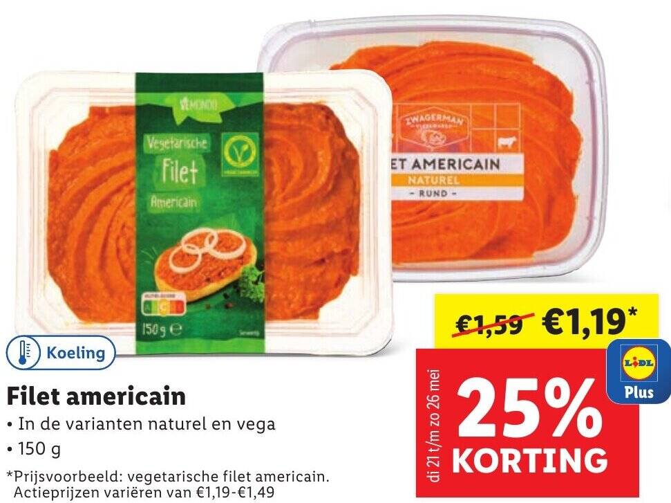 Filet americain 150g aanbieding bij Lidl