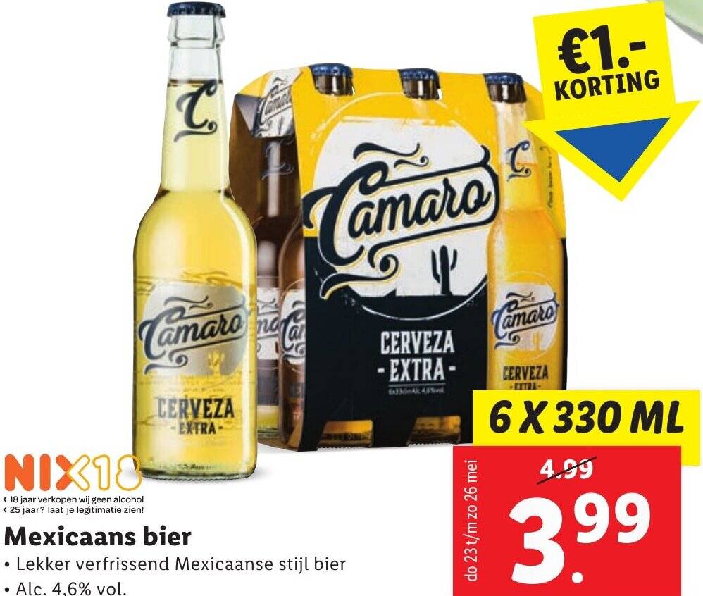 Mexicaans bier 6 x 330ml aanbieding bij Lidl