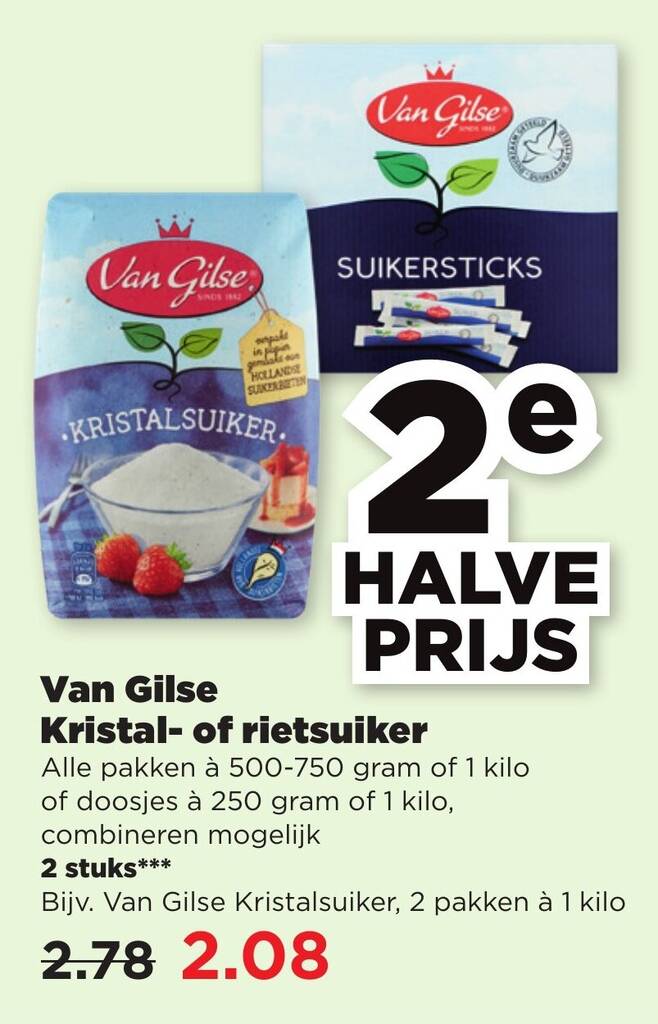 Van Gilse Kristal of rietsuiker aanbieding bij PLUS