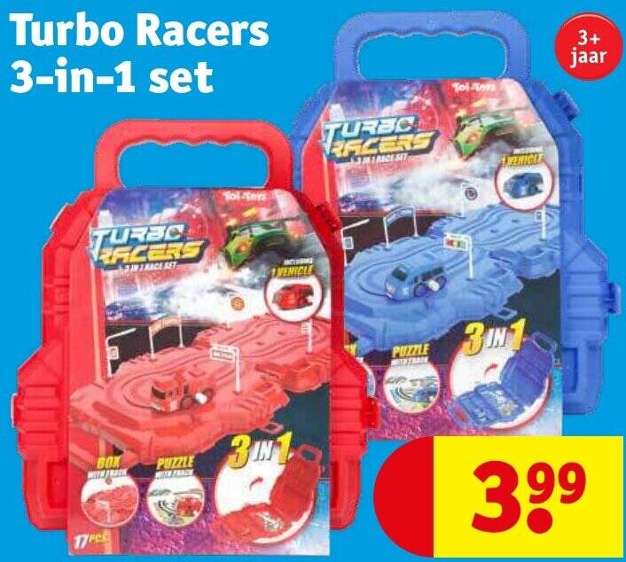 Turbo Racers 3-in-1 set aanbieding bij Kruidvat