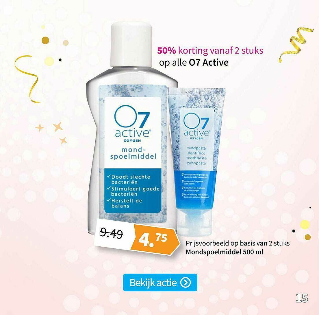 O7 Active Mondspoelmiddel 500 Ml 50% Korting aanbieding bij Plein.nl