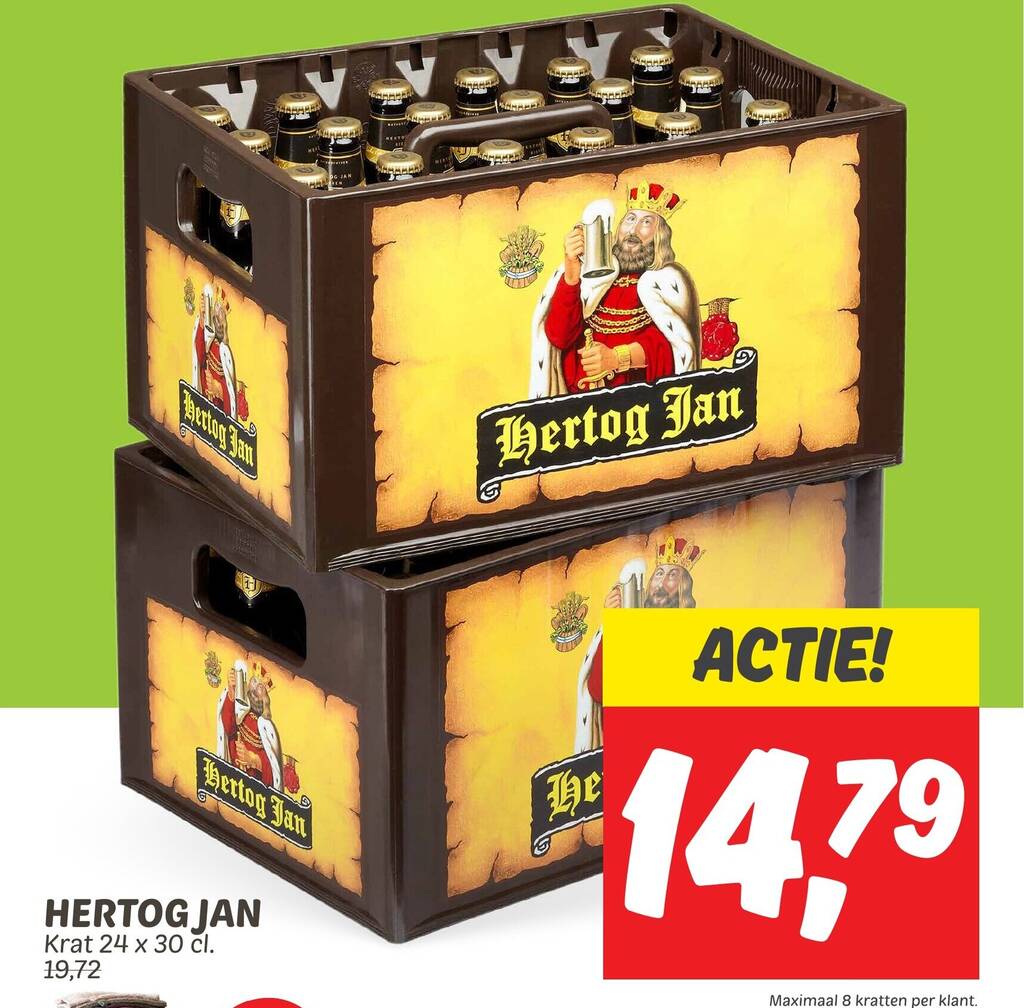 Hertog jan krat 24 x 30 cl 24 x 30 cl. aanbieding bij Dekamarkt