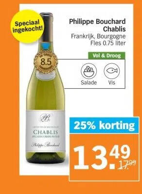 Philippe Bouchard Chablis Frankrijk, Bourgogne aanbieding bij Albert Heijn