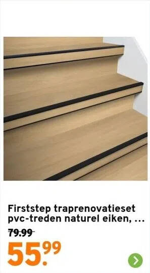 Firststep traprenovatieset pvc-treden naturel eiken, 4 stuks aanbieding ...