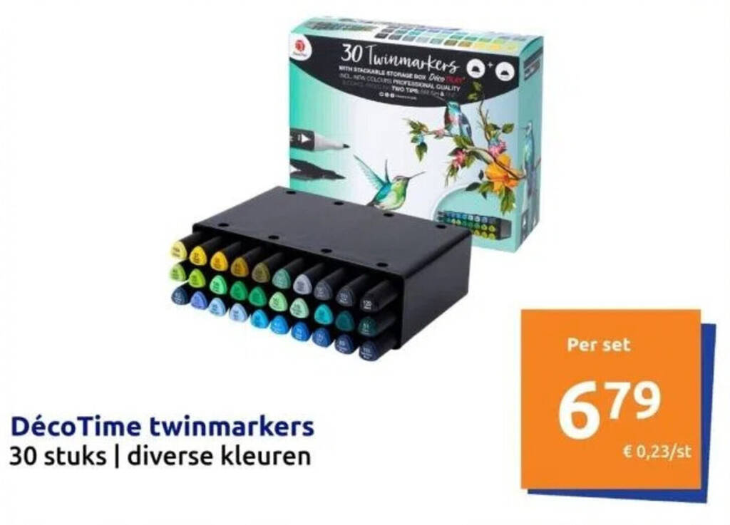 DécoTime twinmarkers 30 stuks aanbieding bij Action