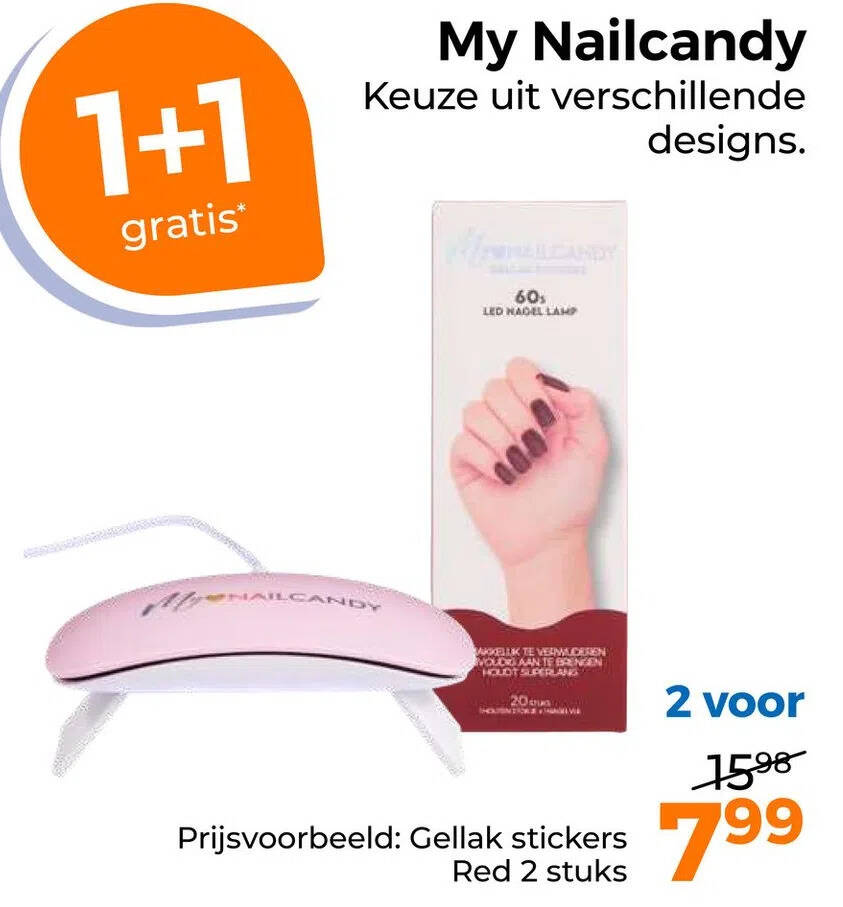 My Nailcandy 1+1 gratis aanbieding bij Trekpleister