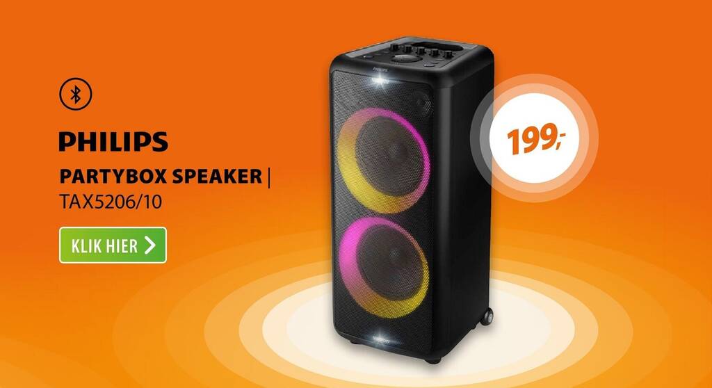 PHILIPS PARTYBOX SPEAKER TAX5206/10 aanbieding bij Expert