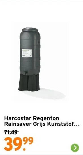 Harcostar Regenton Rainsaver Grijs Kunststof 100 Liter aanbieding bij GAMMA
